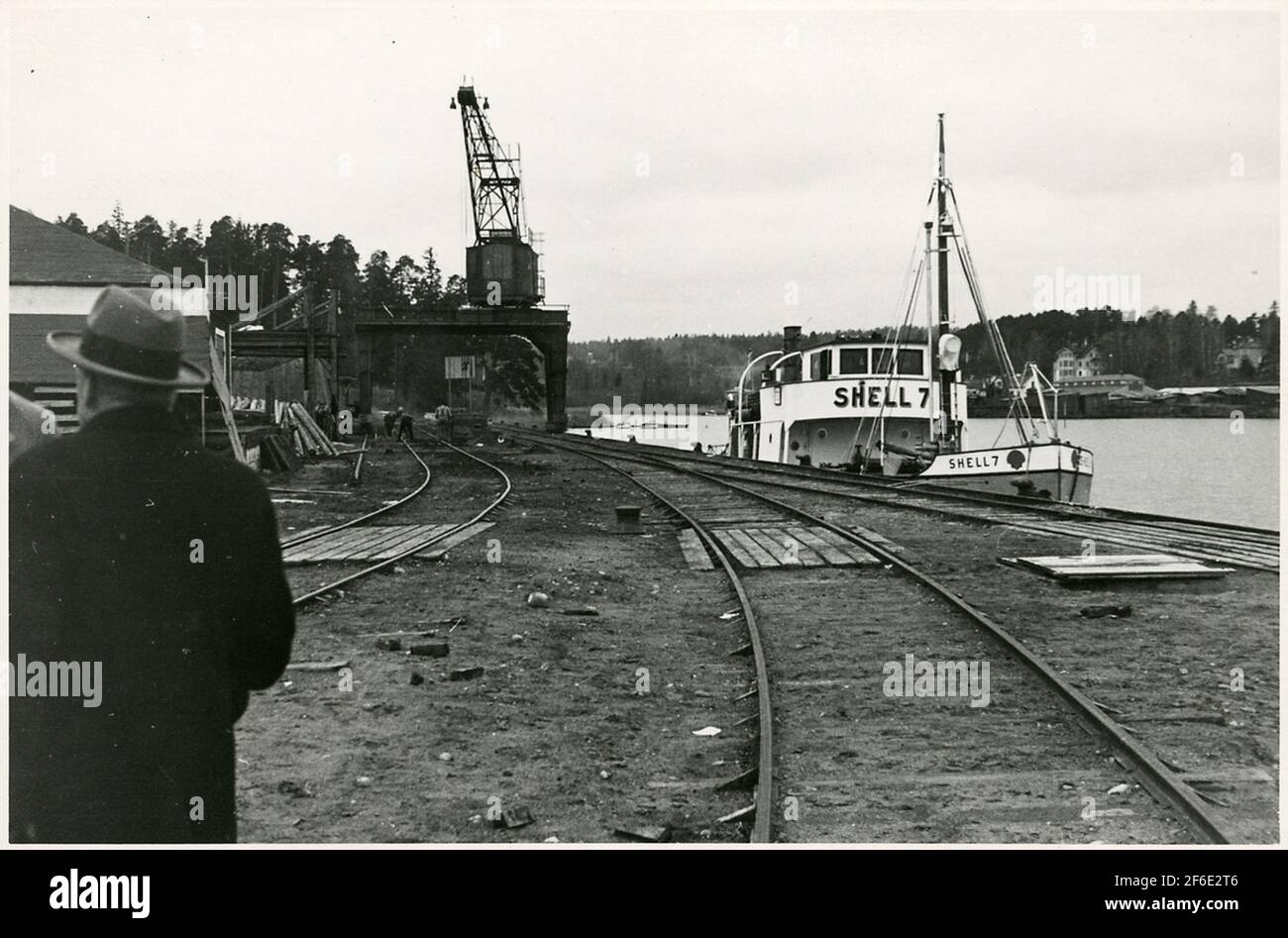 The ship "Shell 7" in Södertälje harbor Stock Photo - Alamy