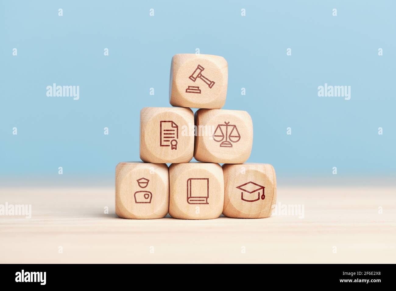 Concept of the system of work of court and justice on a pyramid of ...