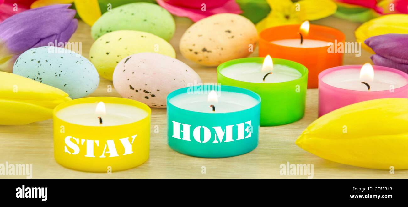 Stay at home label banner hi-res stock photography and images - Alamy