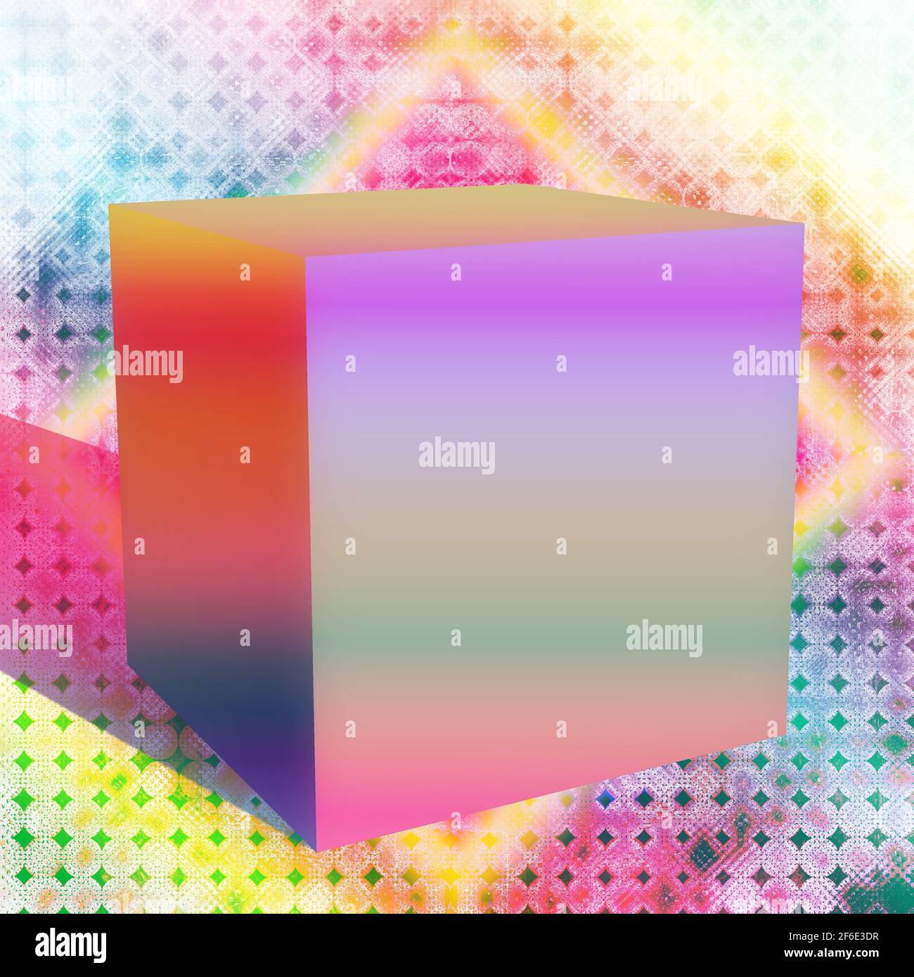 An abstract psychedelic 3d cube shape background image Stock Photo - Alamy