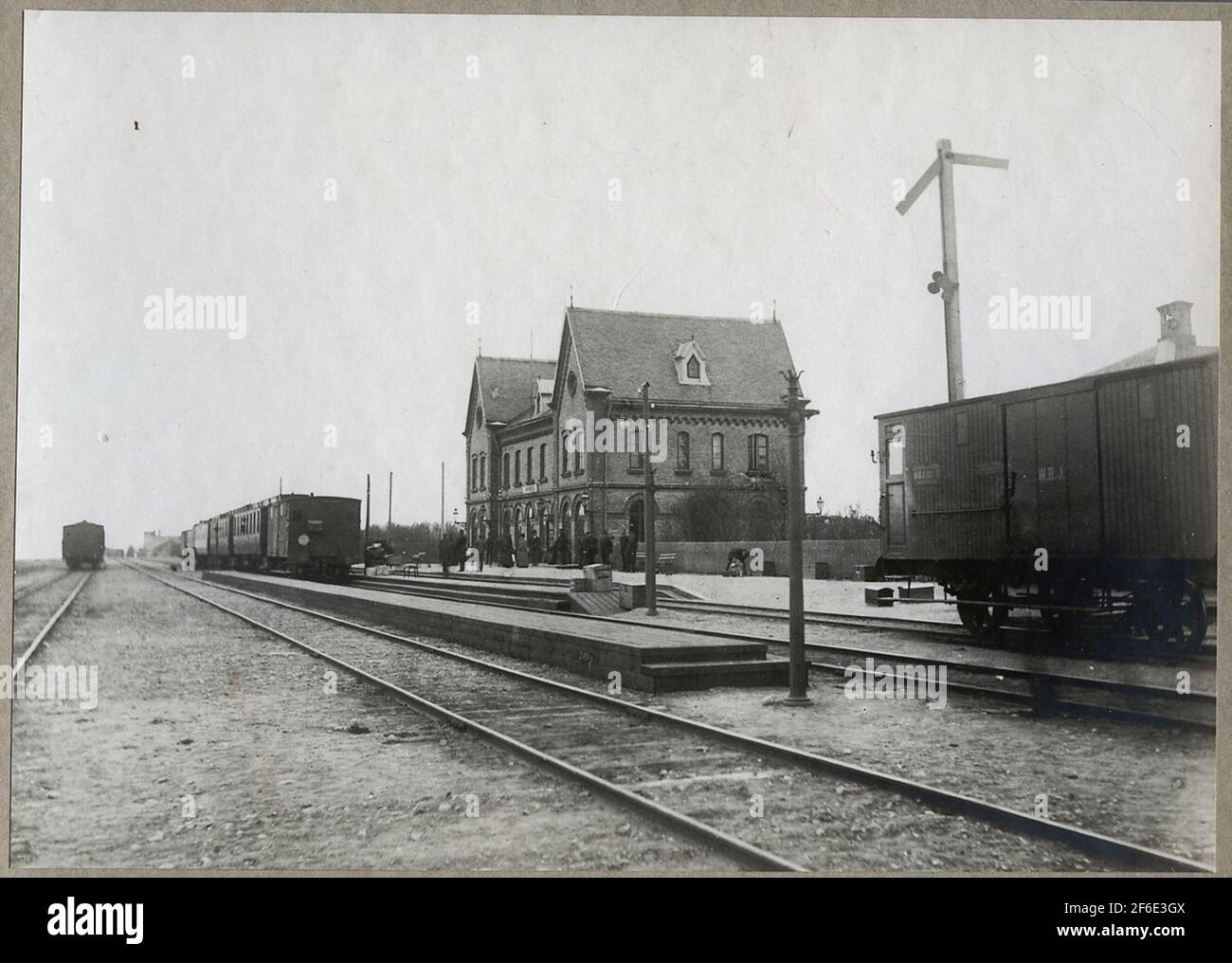 Varberg stations "front" around 1890. The semaphore moved to the ...