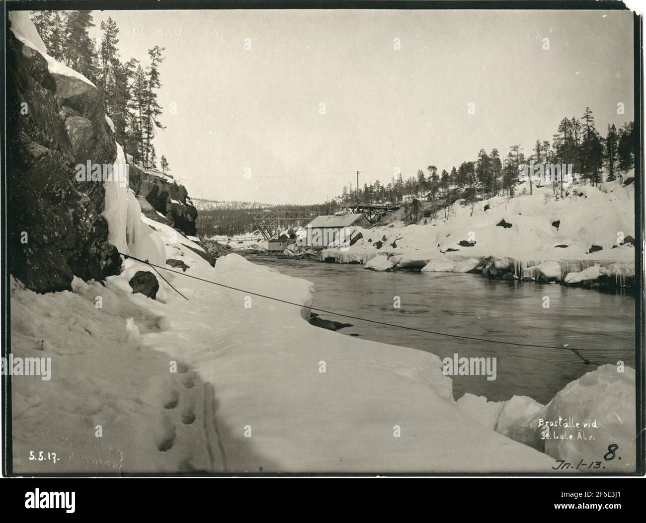 Railway bridge building at Stora Lule River Stock Photo - Alamy