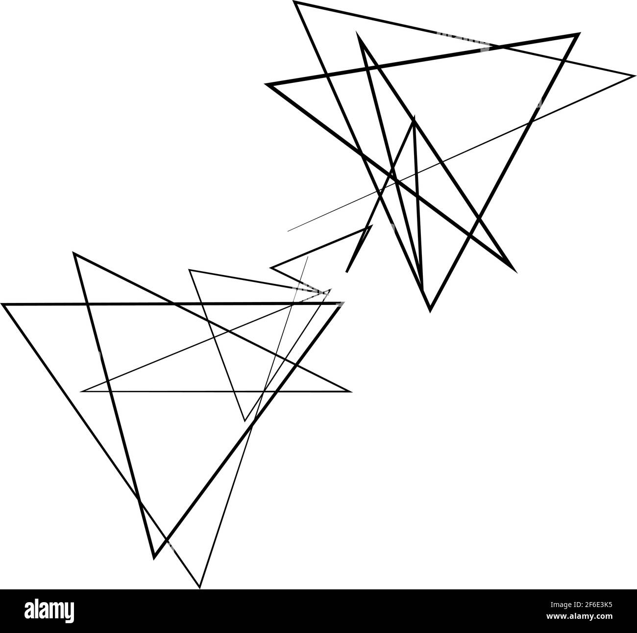 Abstract edgy, geometric line art. Angular random, chaotic lines. Spiky ...