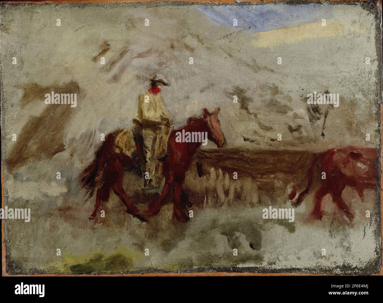 Thomas Eakins - Sketch Cowboys Badlands 1888 Stock Photo - Alamy