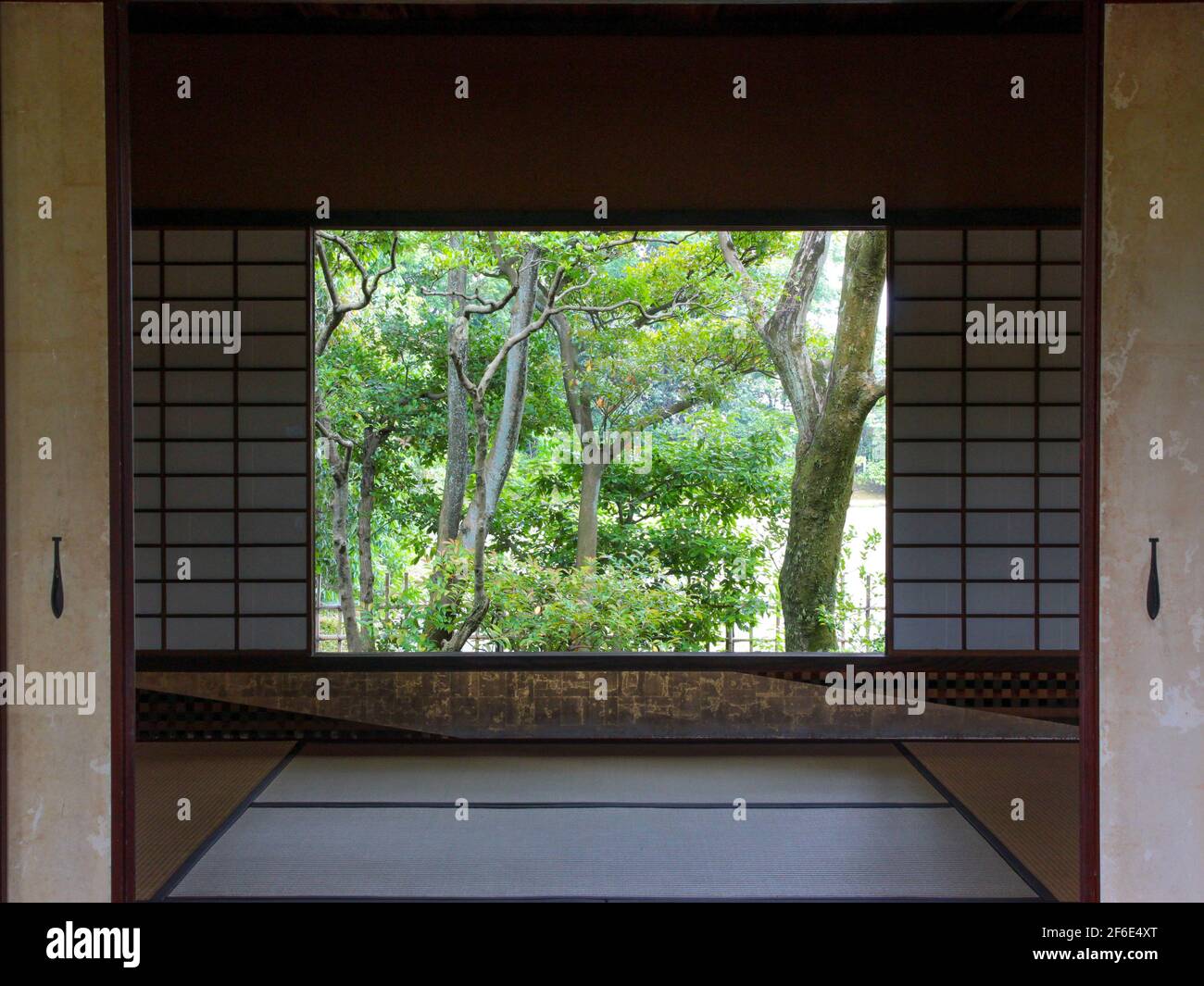 A view of the rice paper screen detail of the workmanship of the ...