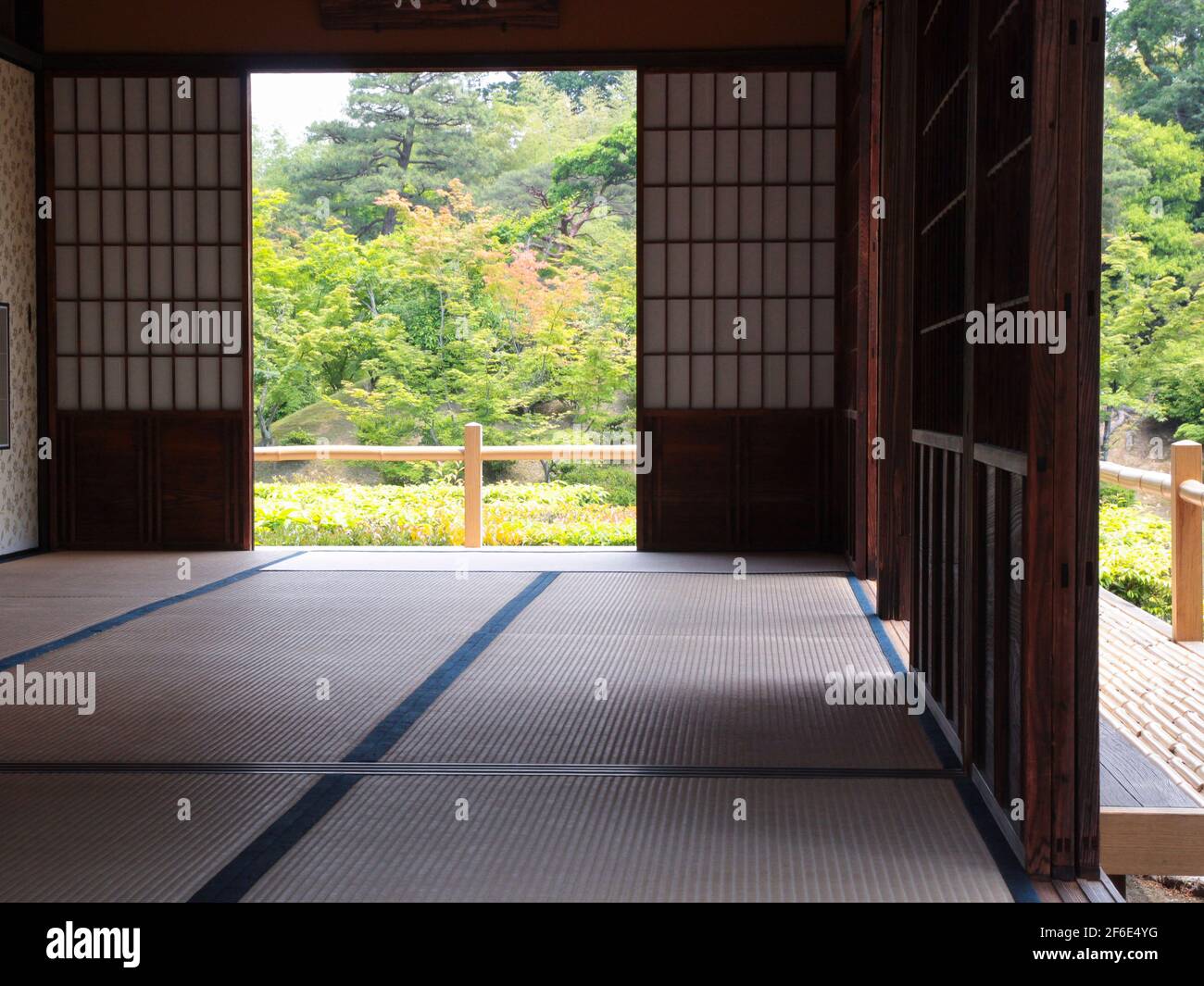 A view of the rice paper screen detail of the workmanship of the ...