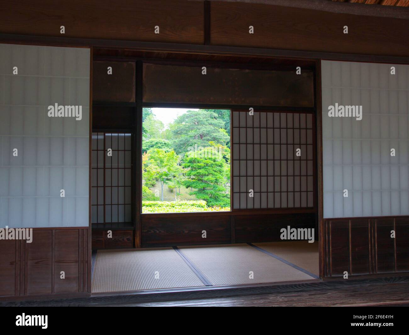 A view of the rice paper screen detail of the workmanship of the ...