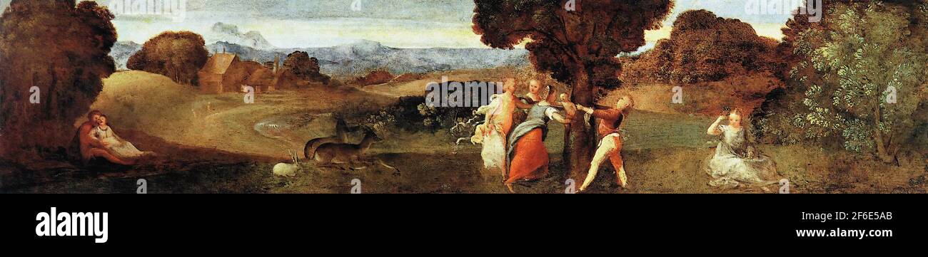 Tiziano Vecelli or Vecellio a.k.a Titian - Birth Adonis 1510 Stock ...