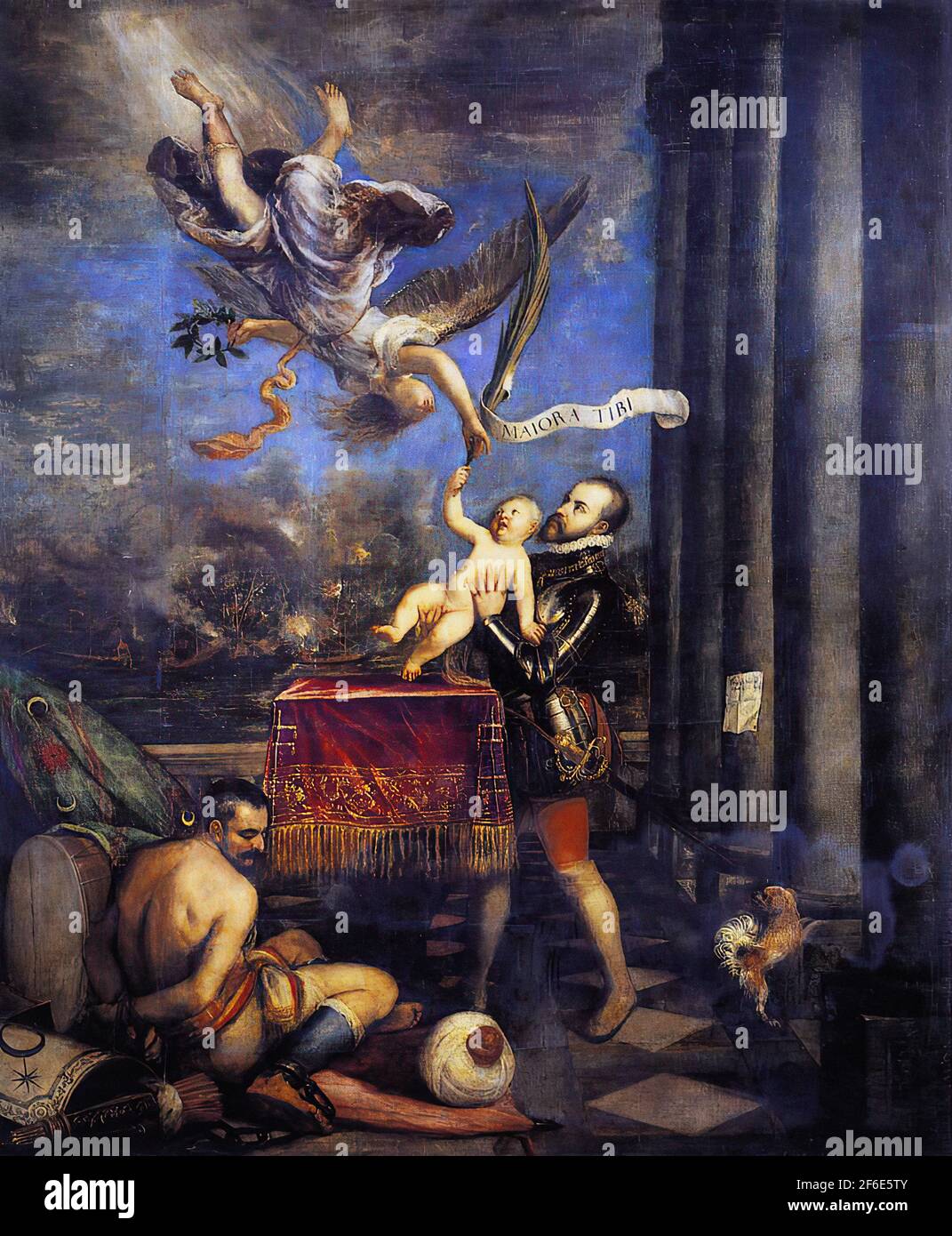 Tiziano Vecelli or Vecellio a.k.a Titian - Philip II Offering Don ...
