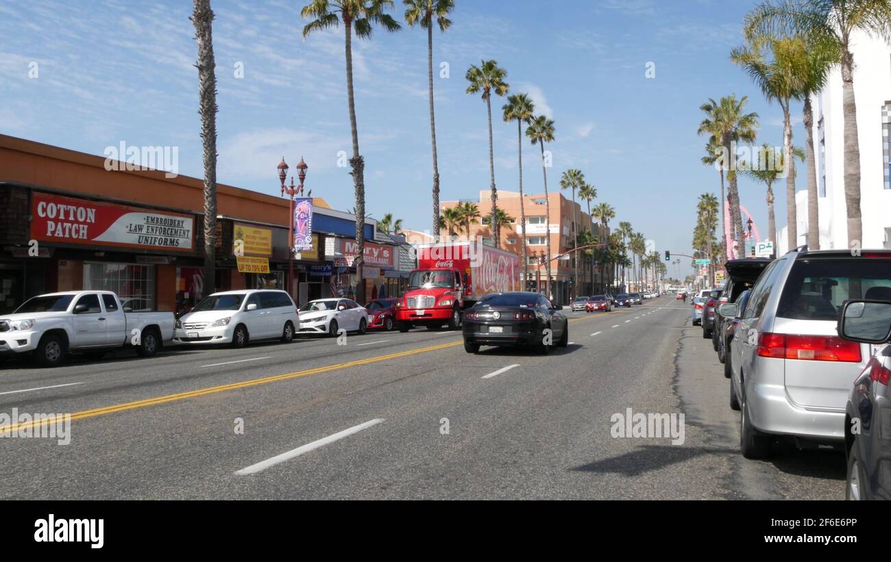 Oceanside, California USA - 20 Feb 2020: Coca Cola truck, red lorry on ...