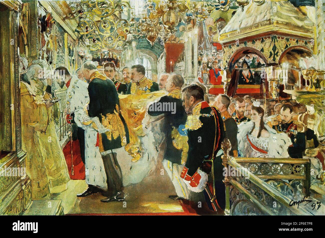 Valentin Serov - Coronation Emperor Nicholas II Uspensky Cathedral 1896 ...