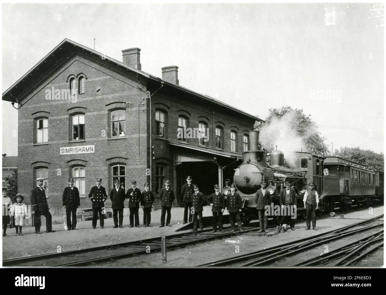 Simrishamn station with staff. MSJ LOK 15 Stock Photo - Alamy