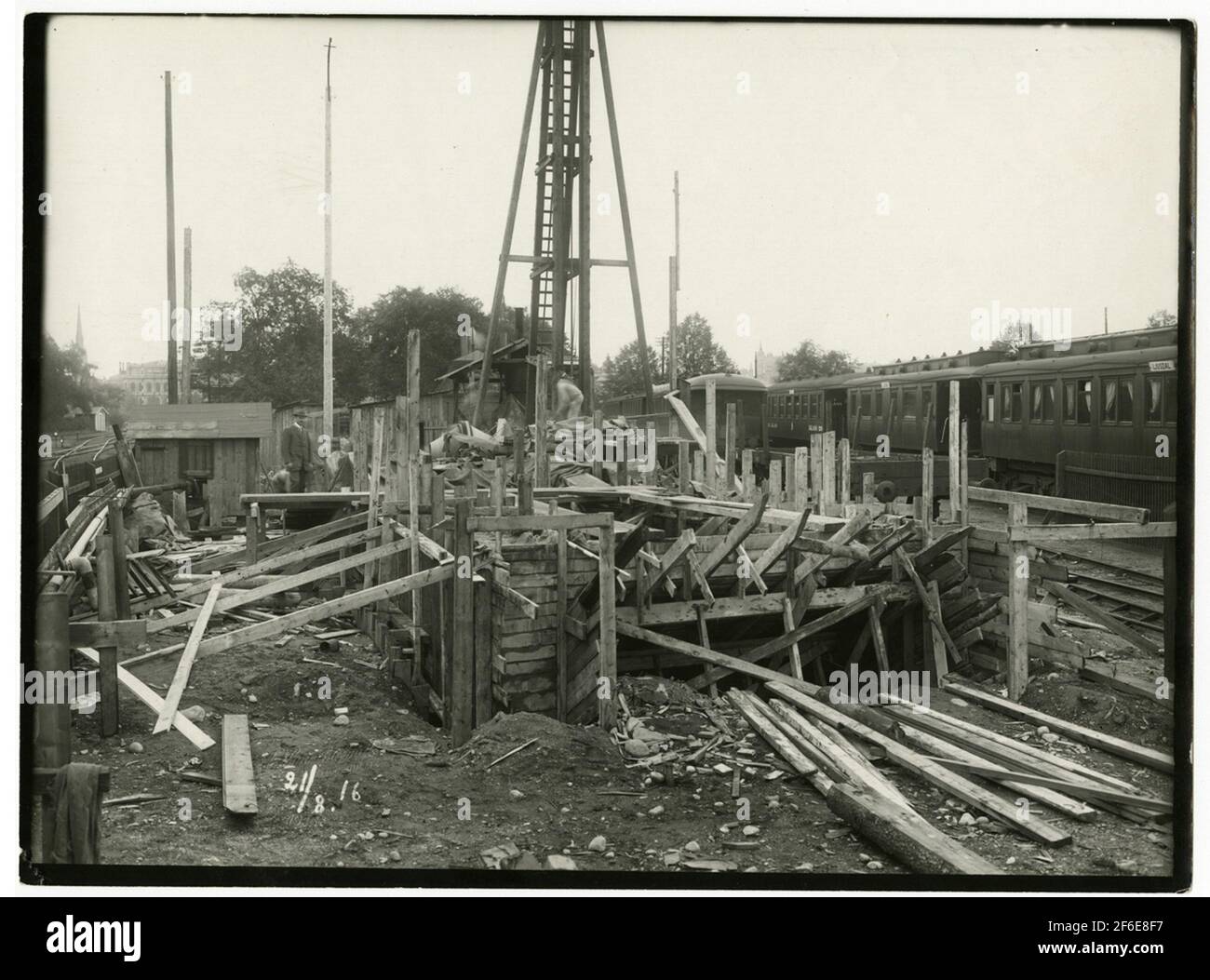 Piling for passenger tunnel at Stockholm Central Stock Photo - Alamy
