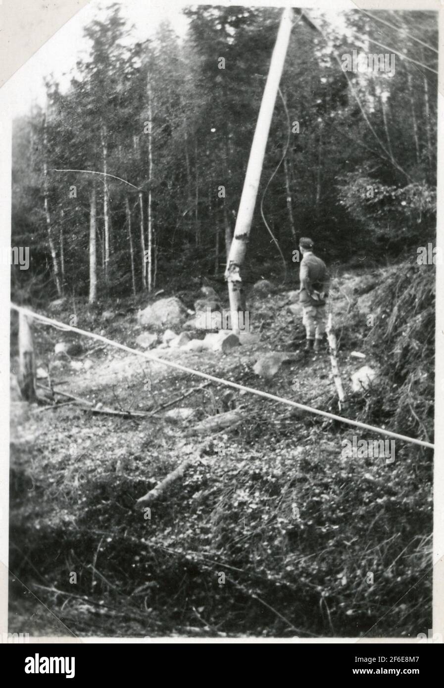 The bombing at black seal rail. Descended conduit post Stock Photo - Alamy