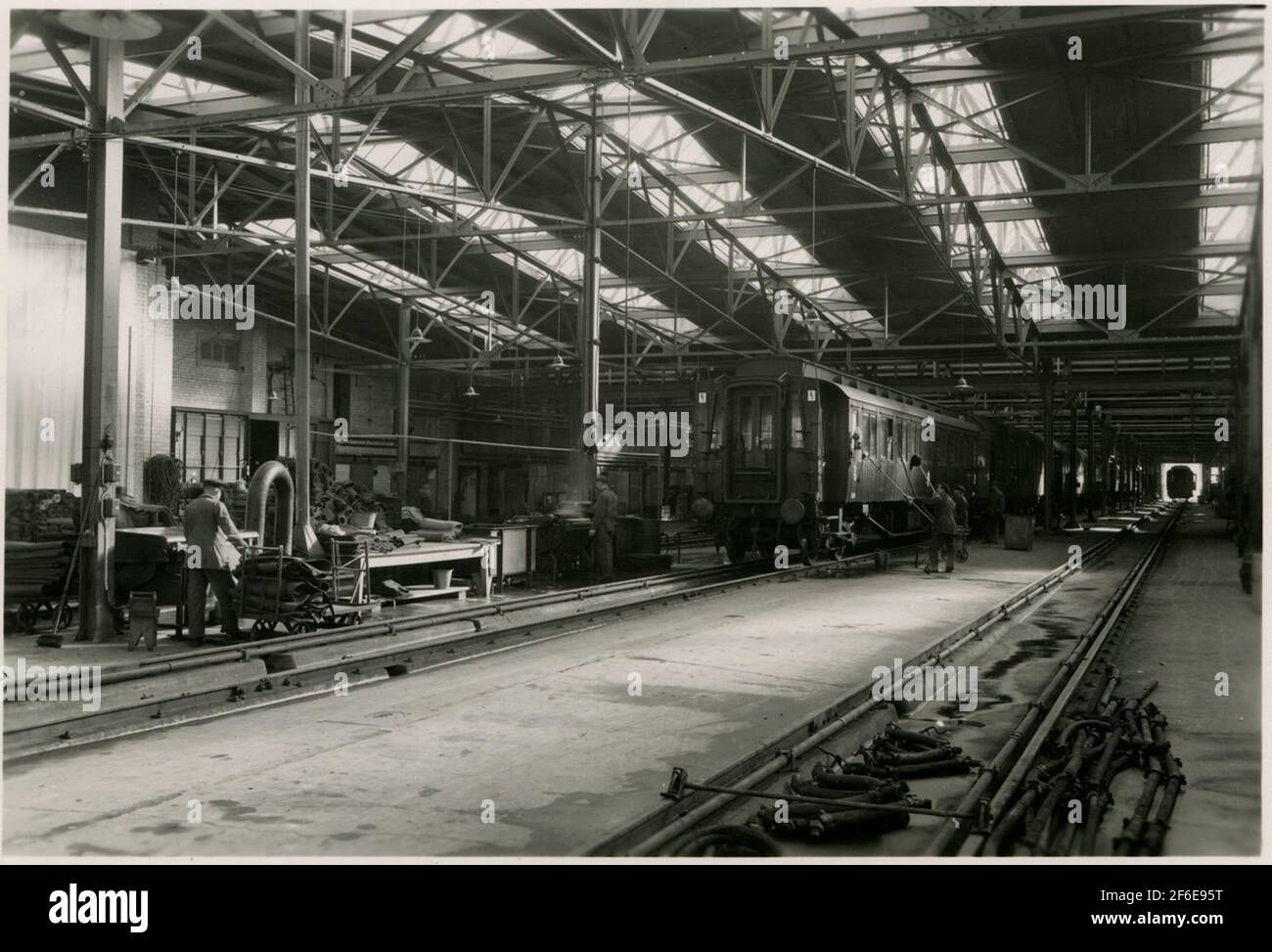 Carriage wash and maintenance in Hagalunds island trolley Stock Photo ...