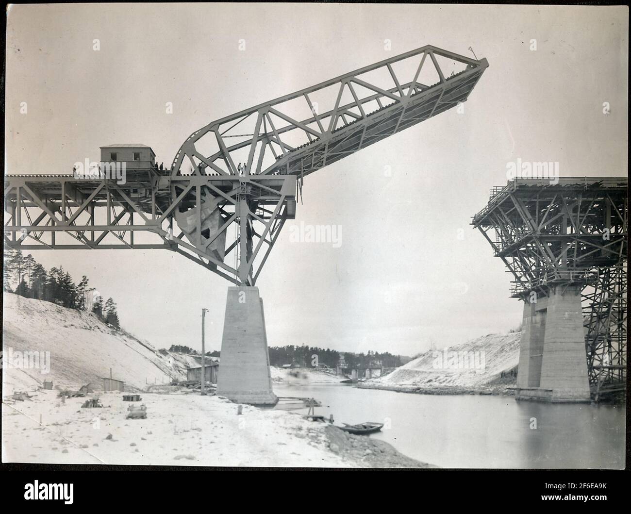 Completion of flap bridge over Södertälje Channel Stock Photo - Alamy