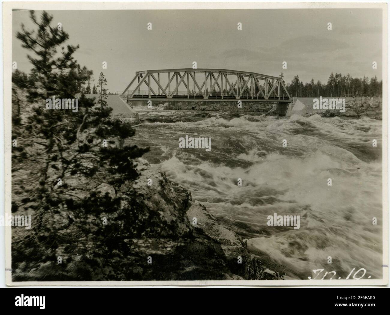 Inlandsbanan bridge over Little Lule river Stock Photo - Alamy