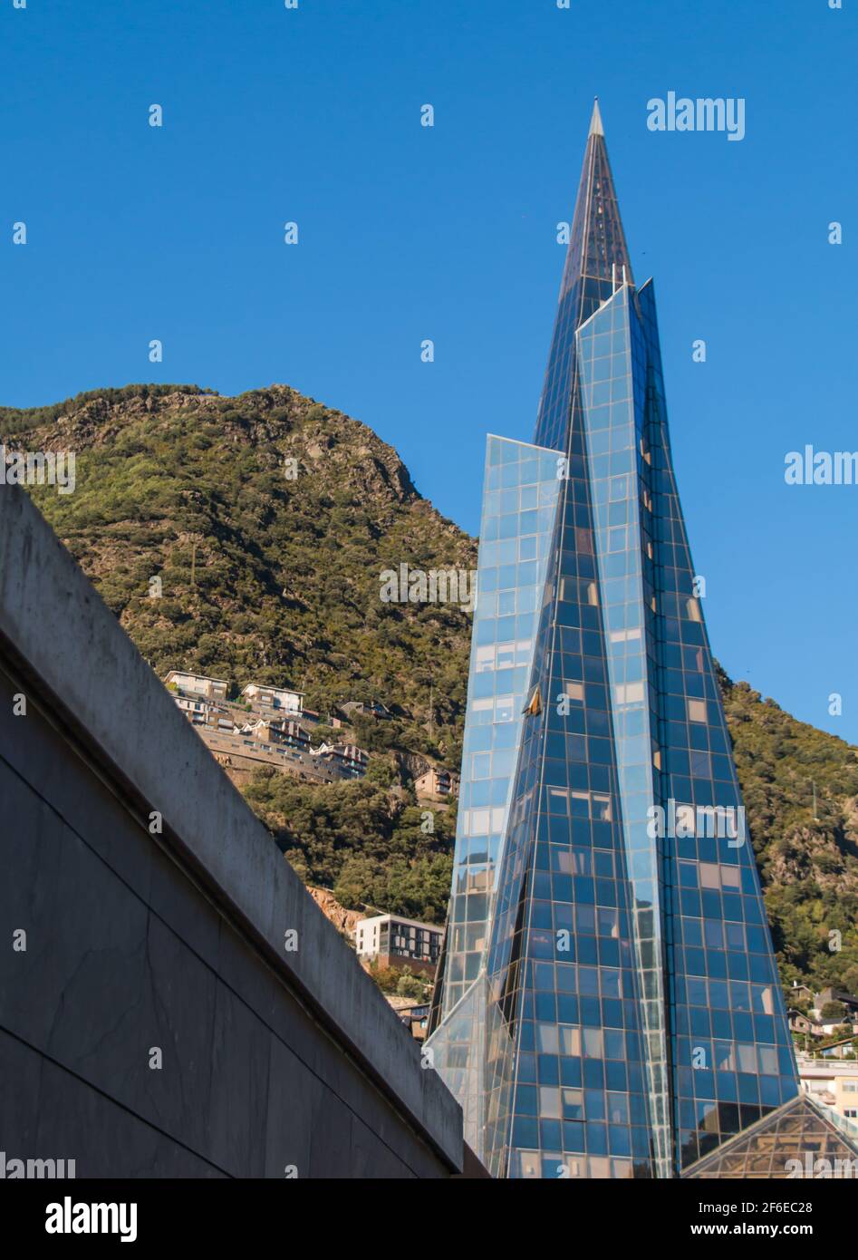 A picture of the main tower or building of the Caldea complex Stock ...