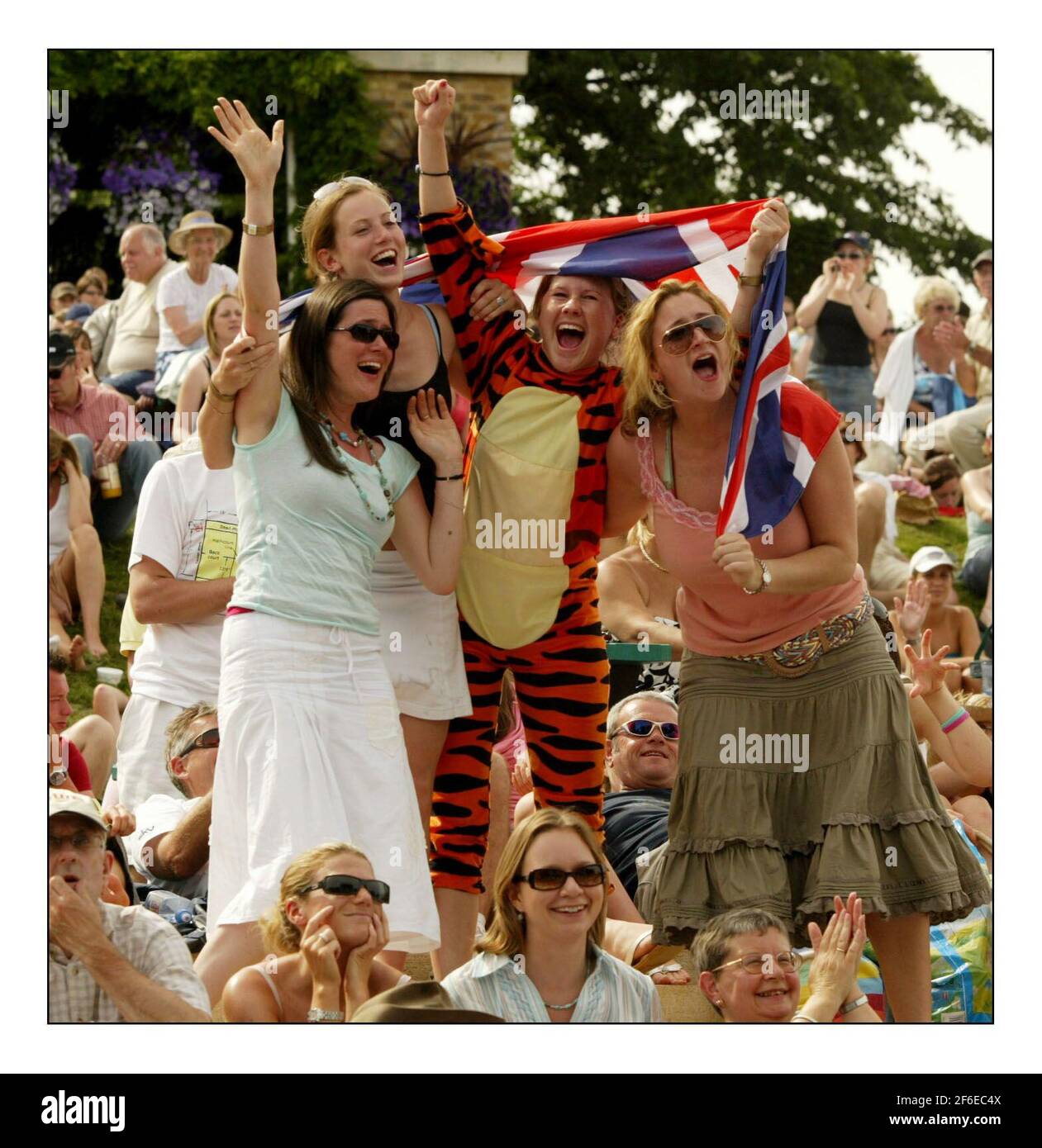 Henman Hill as Tim Henman strugles to his victory.pic David Sandison 21 ...