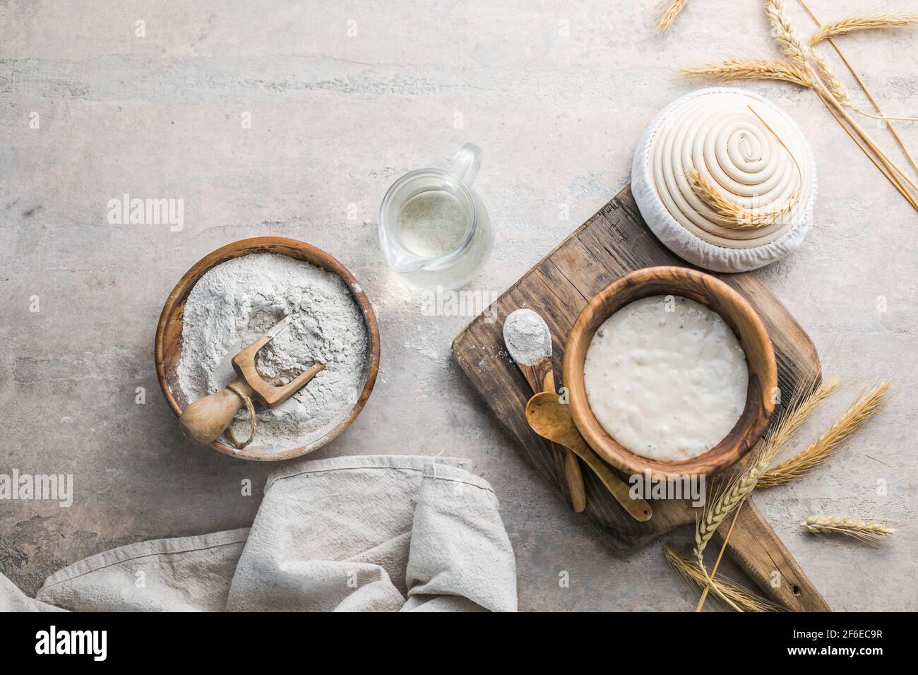 The leaven for bread is active. Starter sourdough ( fermented mixture ...