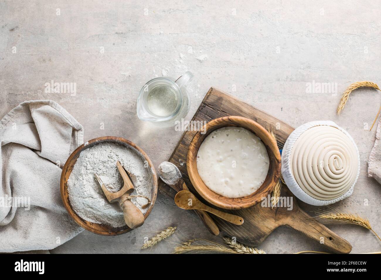 The leaven for bread is active. Starter sourdough ( fermented mixture ...