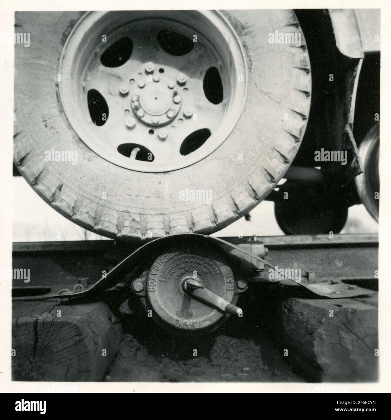 Volvo rail and country road bus at flange lubrication device Stock ...