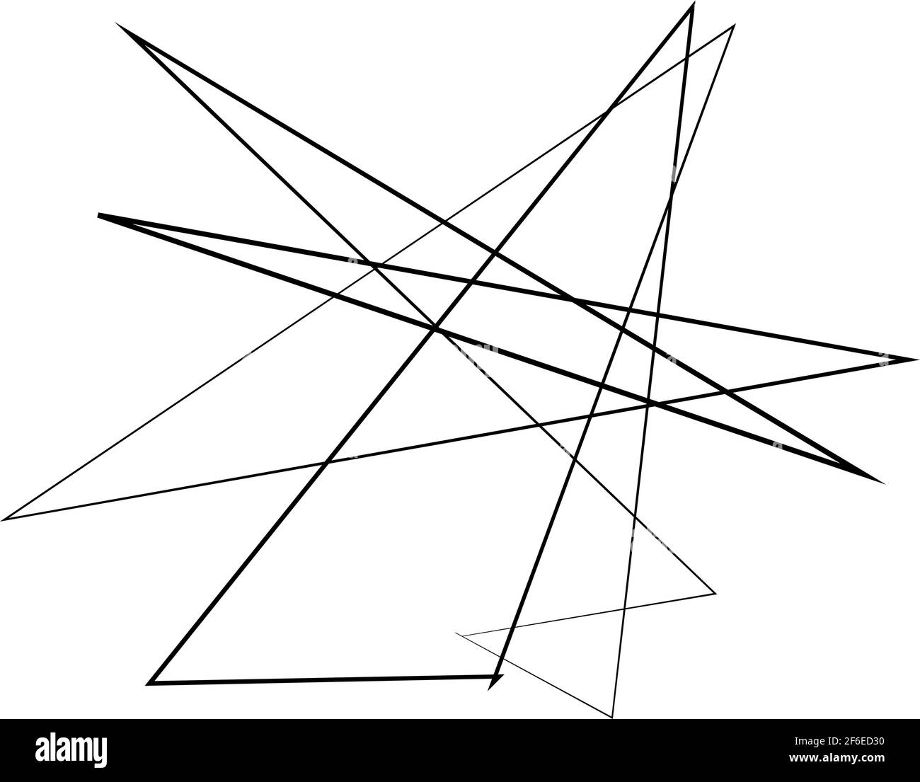 Abstract edgy, geometric line art. Angular random, chaotic lines. Spiky ...