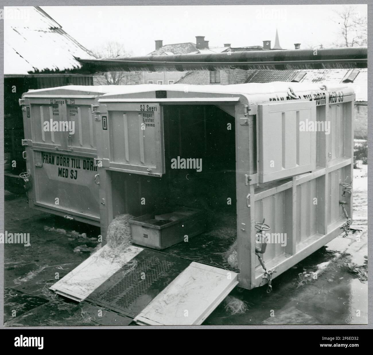 Containers placed on the ground in Gustavsberg Stock Photo - Alamy