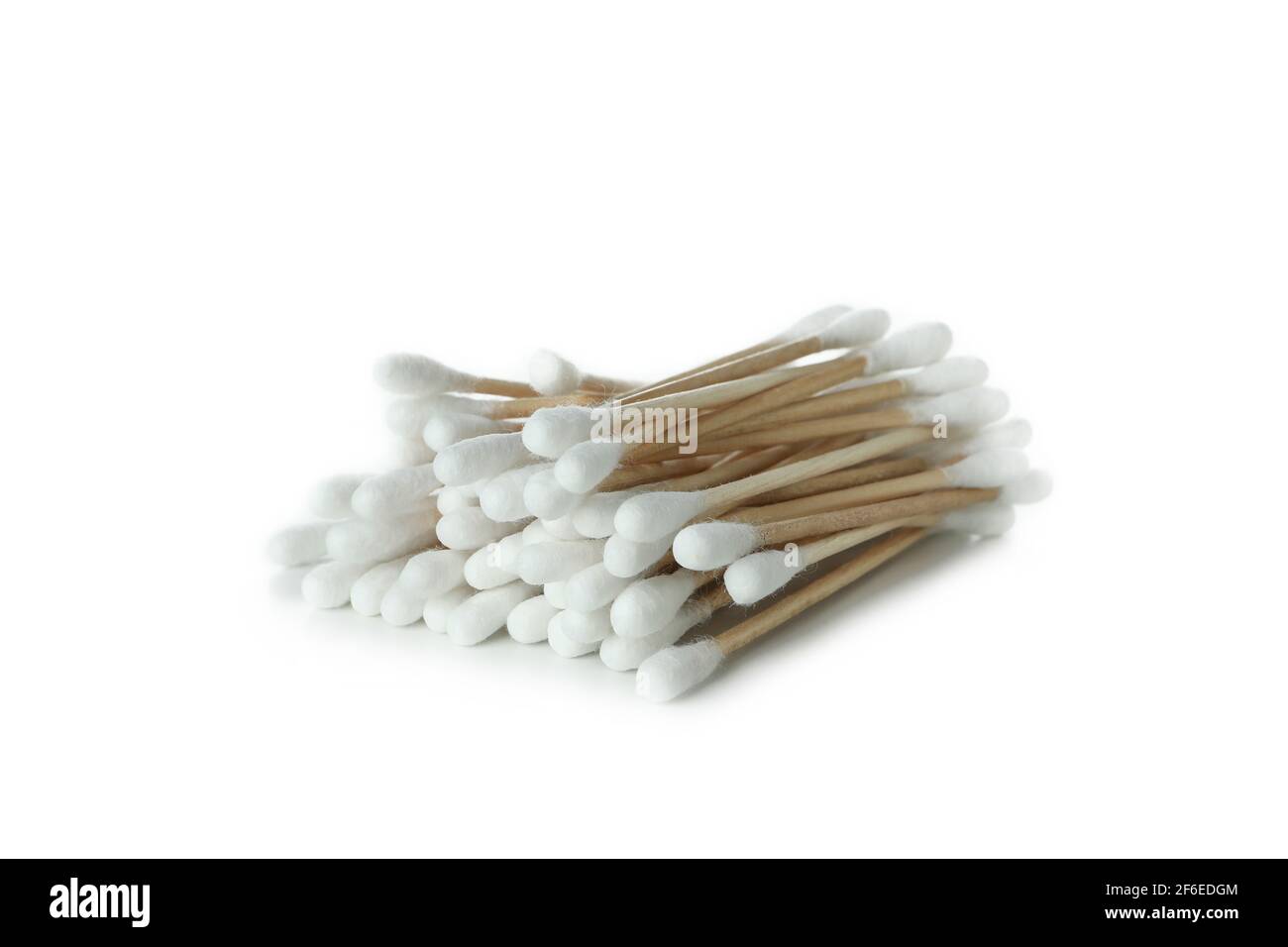 Heap of cotton swabs isolated on white background Stock Photo - Alamy