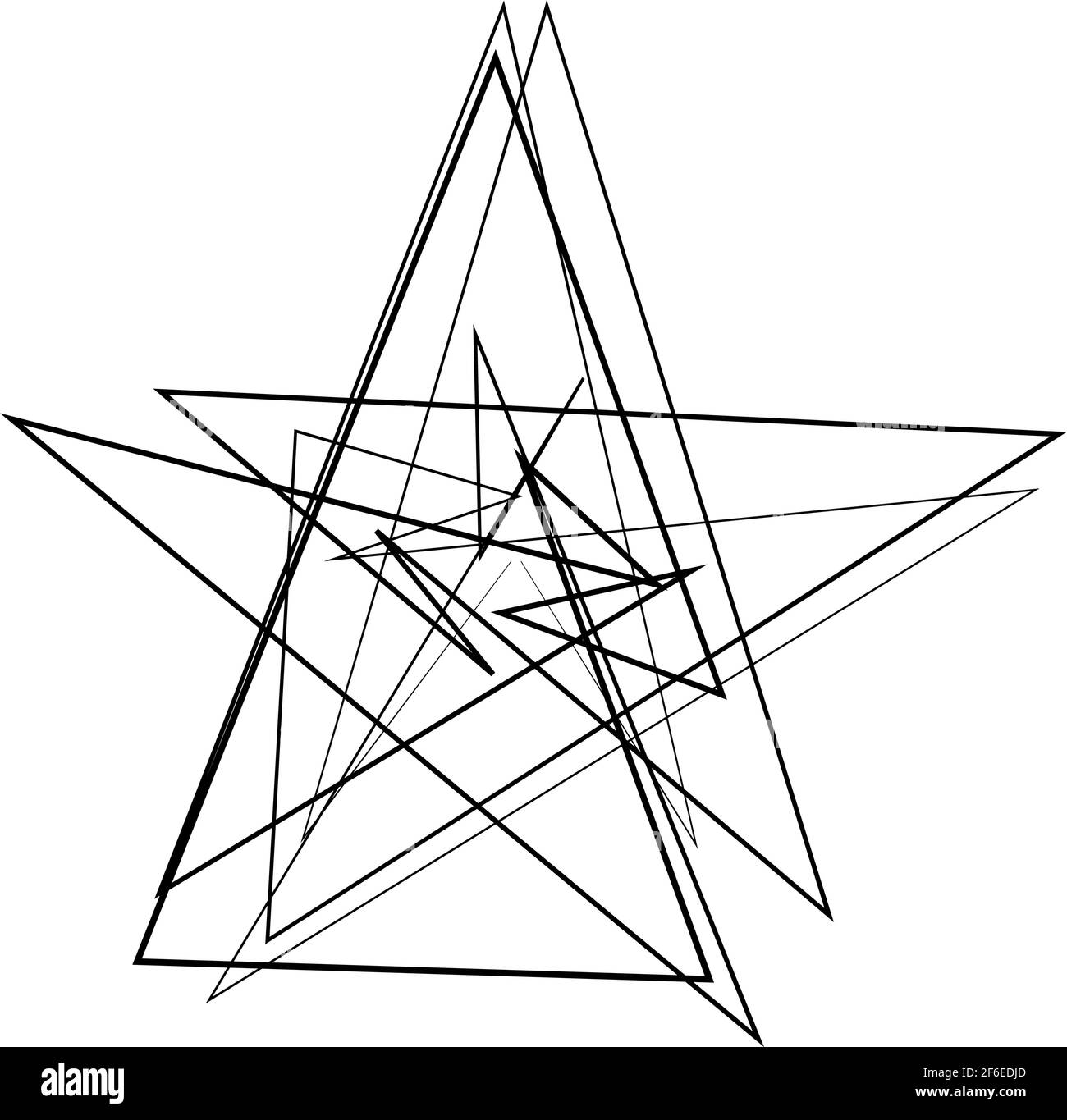 Abstract edgy, geometric line art. Angular random, chaotic lines. Spiky ...
