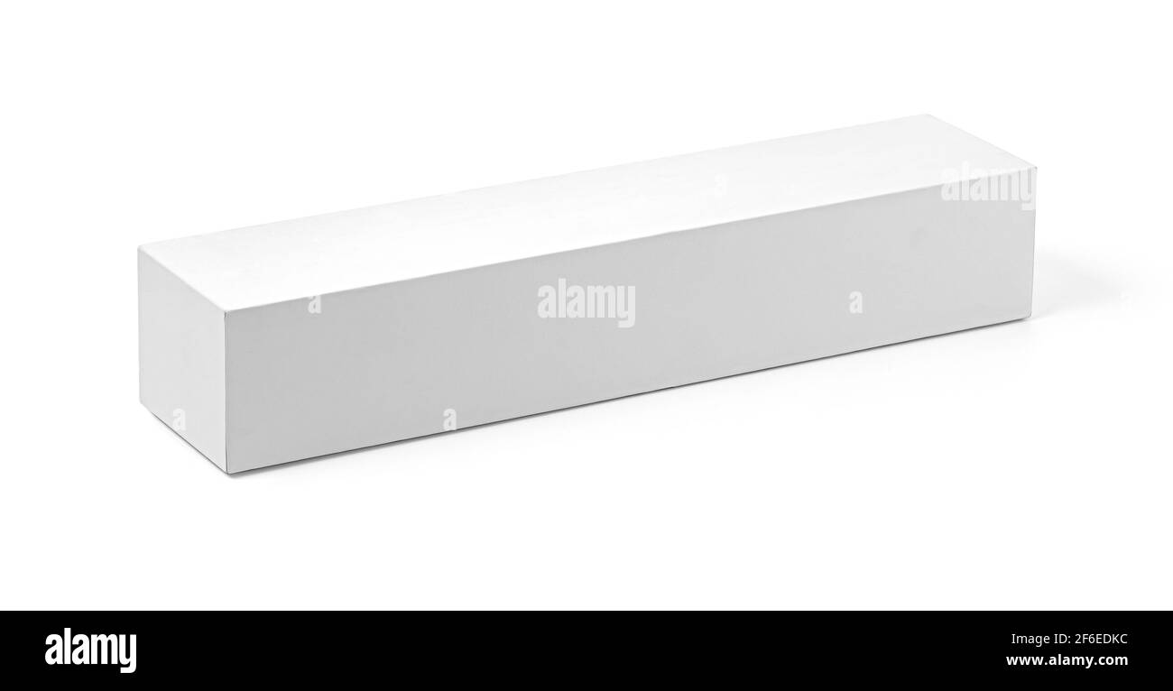 Blank White paper box isolated on a white background. Template for ...