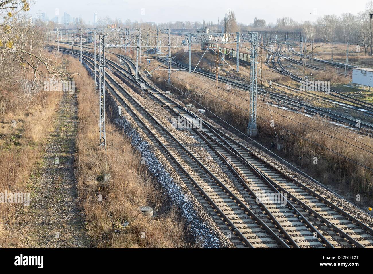 Railway and industrial area of the city. Industrial area of the city ...