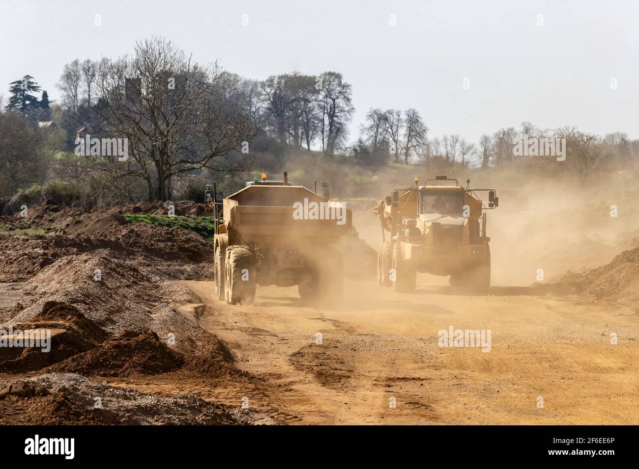 Cat 740B Articulated Truck and Bell B40D Articulated Truck working at ...