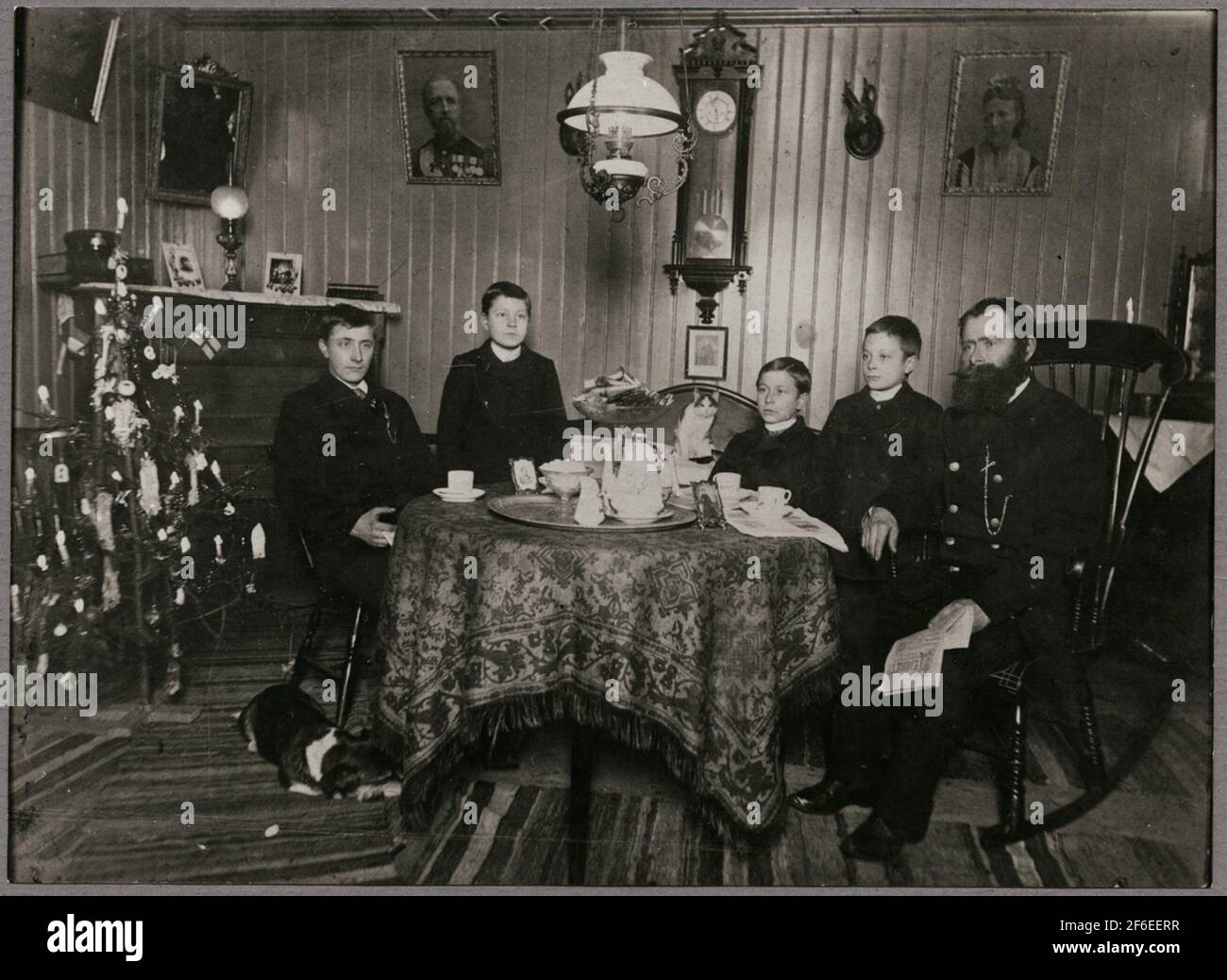 Johan August Johansson with family in the banquet cabin on the Angle ...