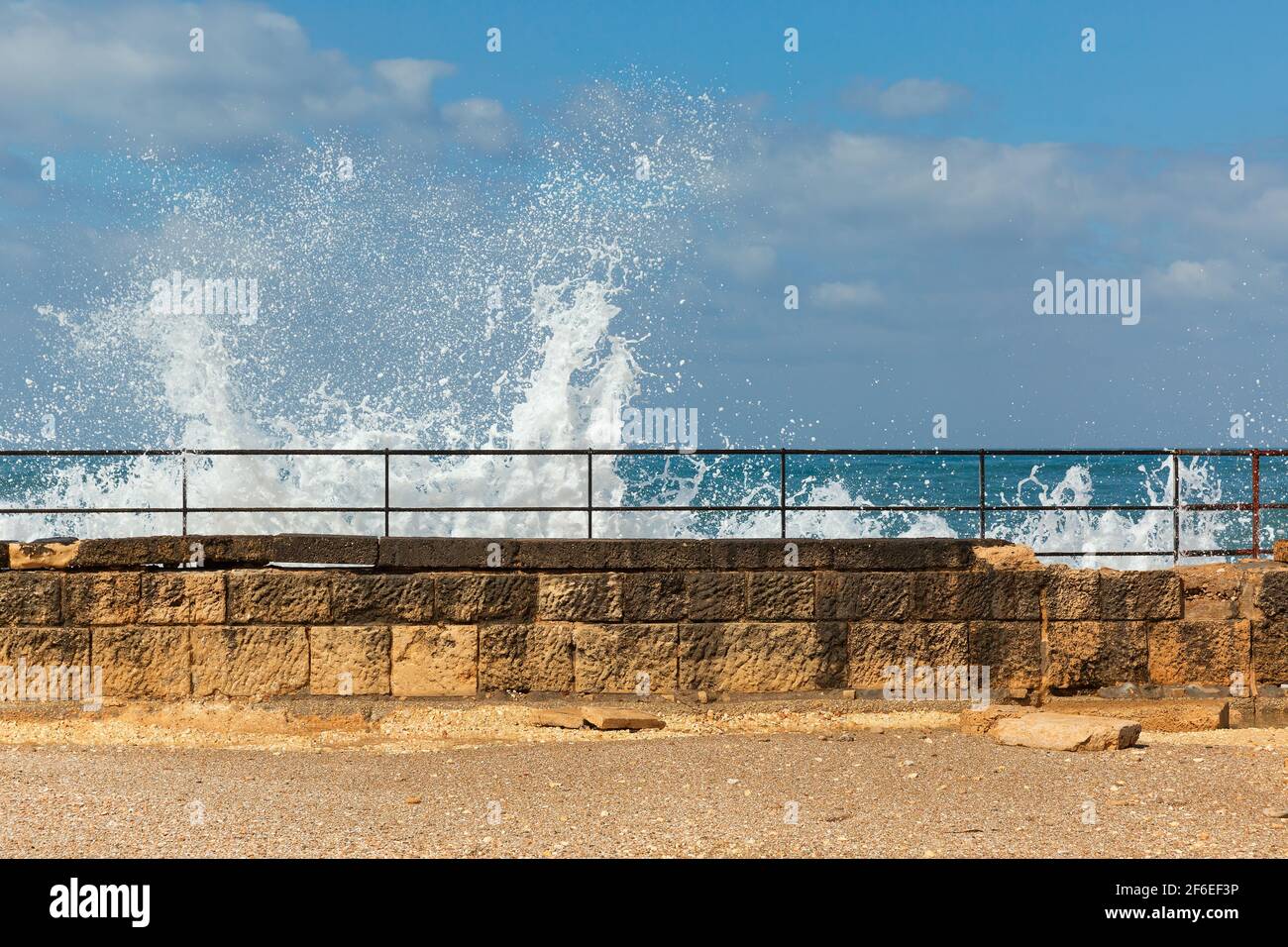 Sea waves hitting sea wall hi-res stock photography and images - Alamy