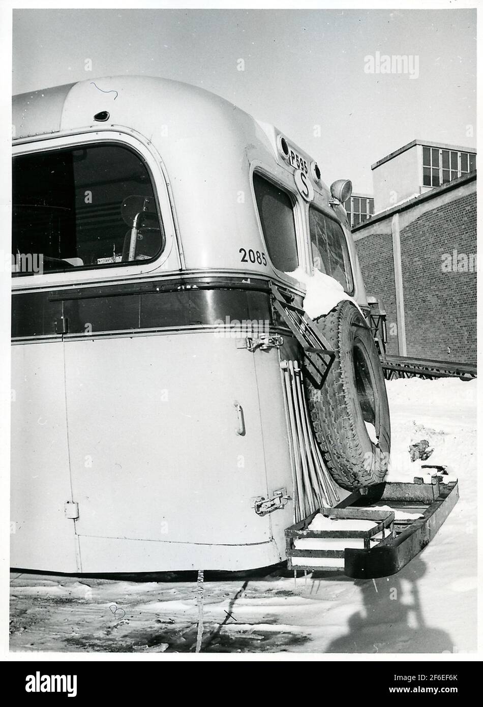 Collision Damaged Bus, National Railways, SJ Bus 2085 Stock Photo - Alamy