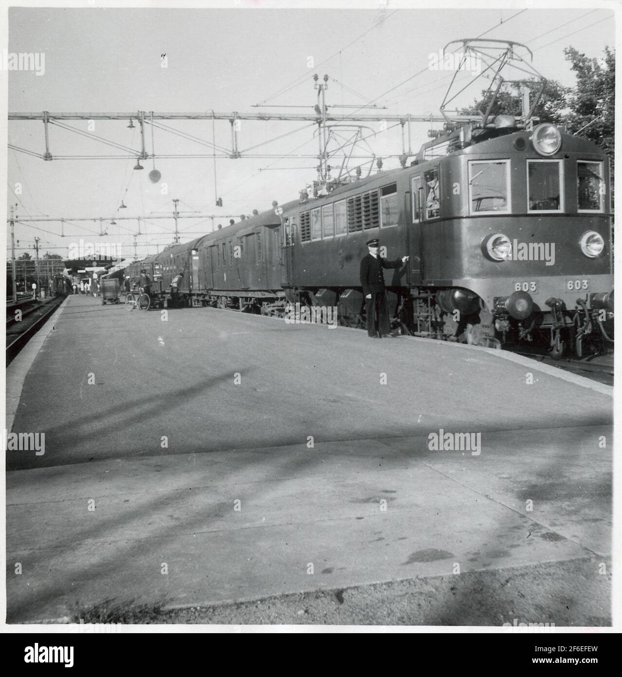 Nice train, state railways, SJ F 603 at Hallsberg's station Stock Photo ...