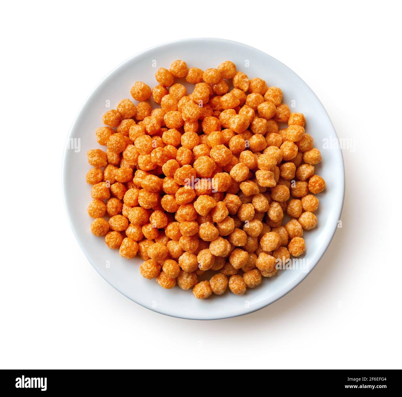 white olate with dry food for dogs or cats isolated on white background ...