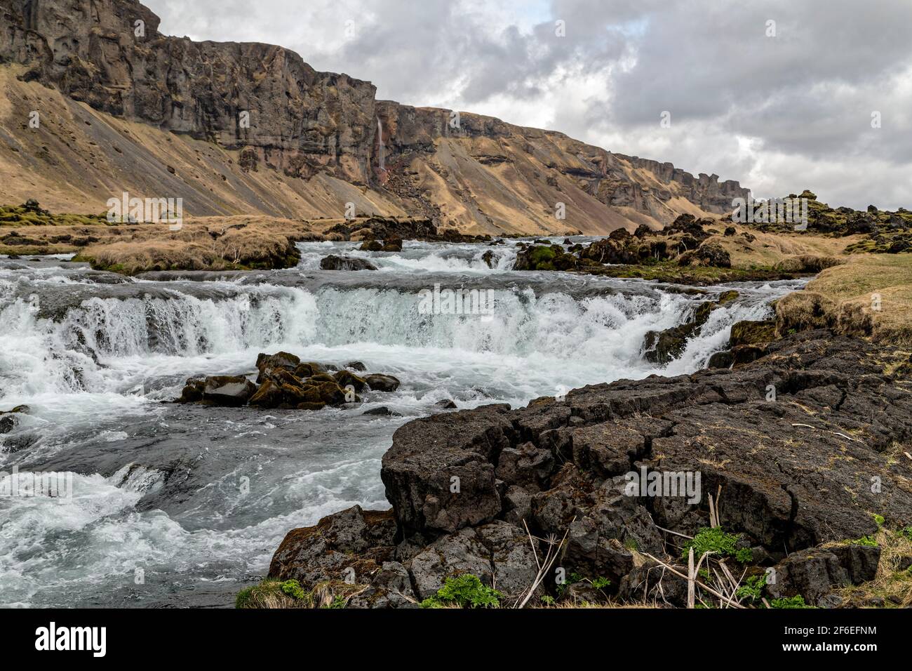 Ring road South, Iceland. 19th May, 2015. Fossálar is a fairly water ...
