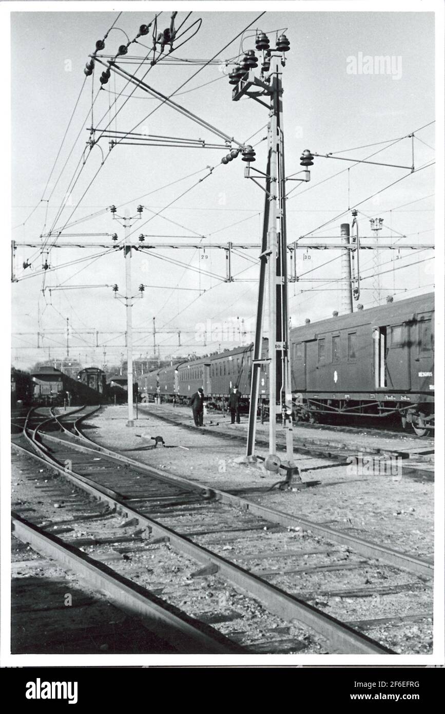 Contact line on the railroad Stock Photo - Alamy