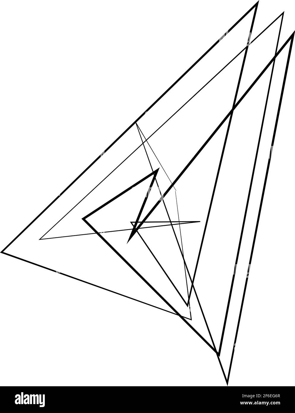 Abstract edgy, geometric line art. Angular random, chaotic lines. Spiky ...