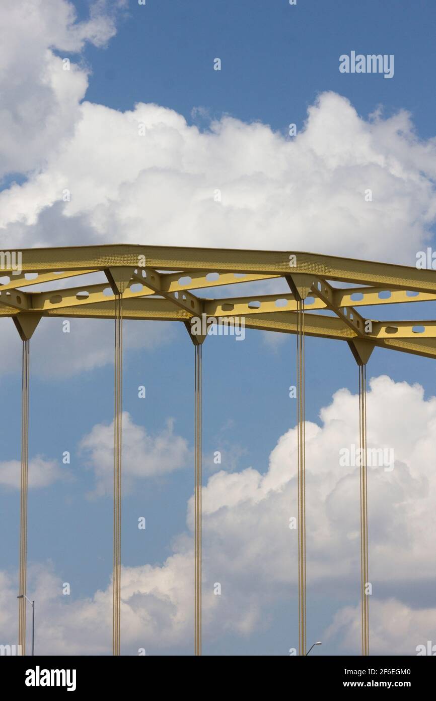 Famous Yellow Bridges in Steel City Pittsburgh Pennsylvania Stock Photo ...
