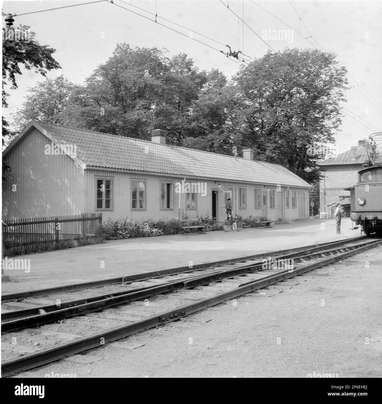 The state's railways, SJ staff house in wedge Stock Photo - Alamy