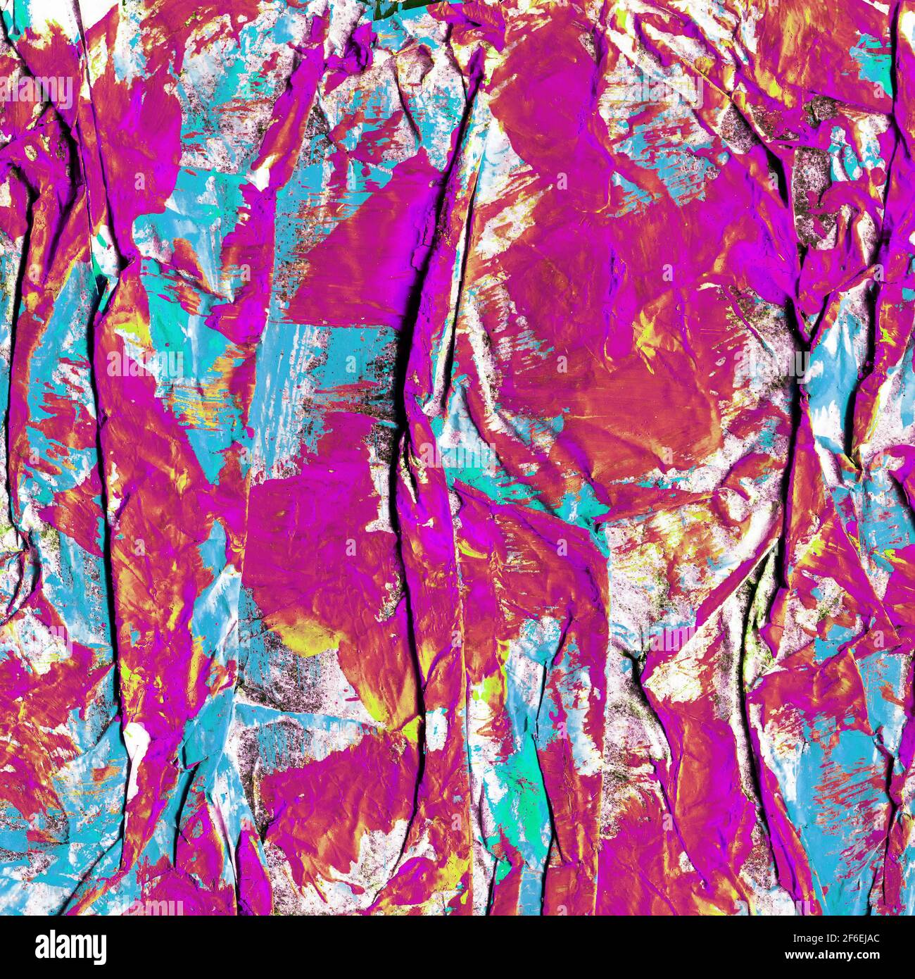 Contemporary abstract art illustration. Wrinkled paper texture paint ...