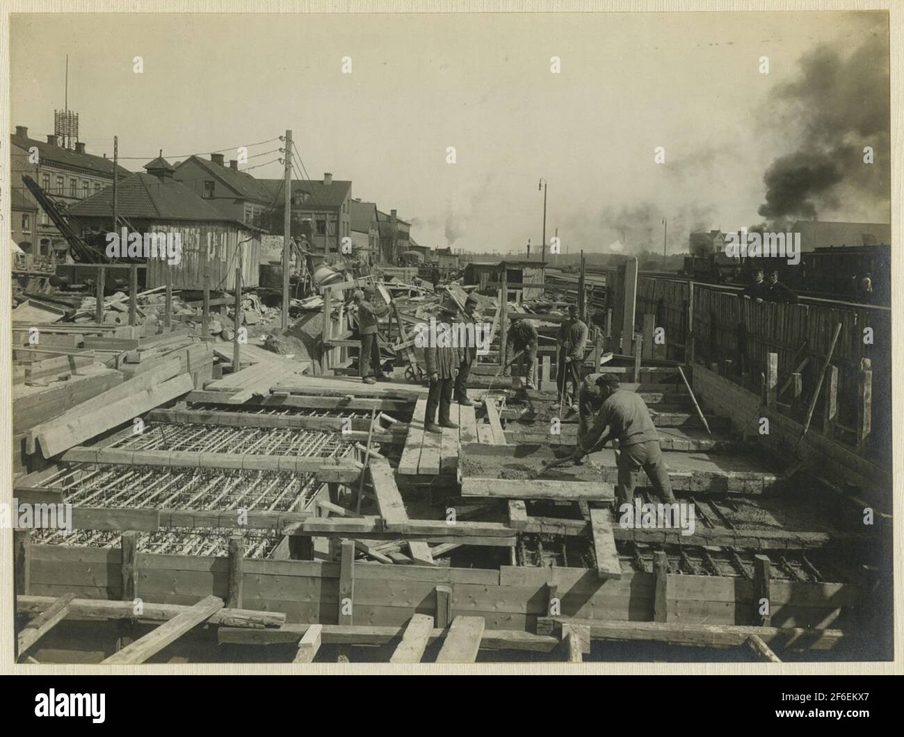 The tunnel building, casting of flooring during the tracks Stock Photo ...