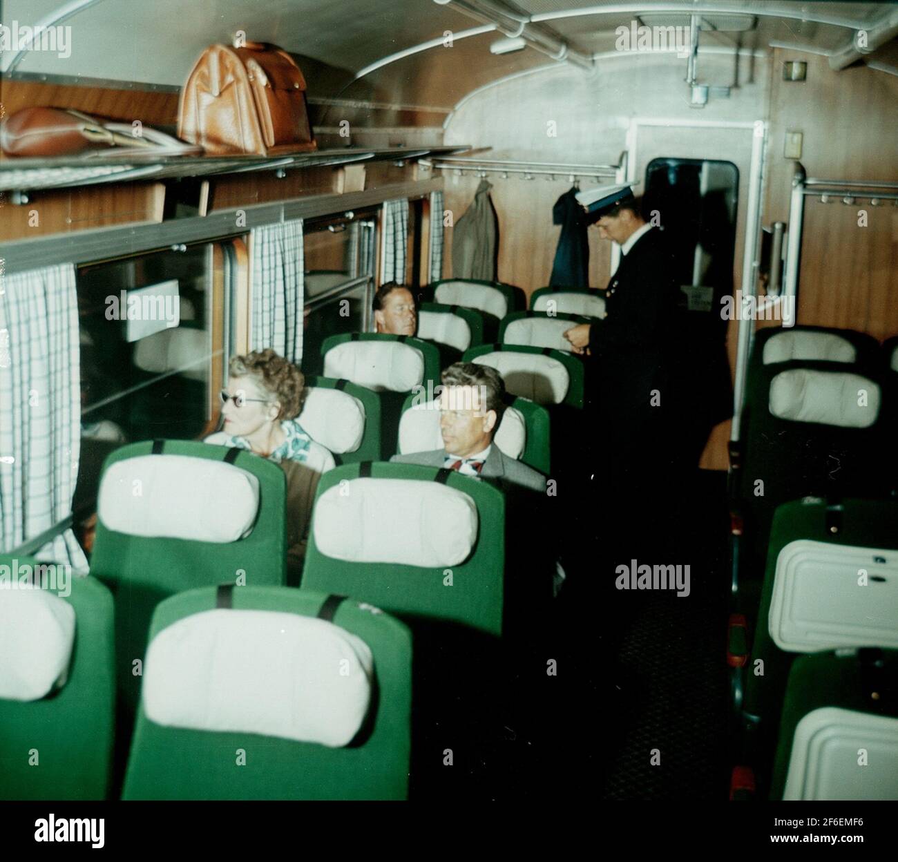 The state's railways, SJ Y0A2, train on the line, interior 1-2 class ...