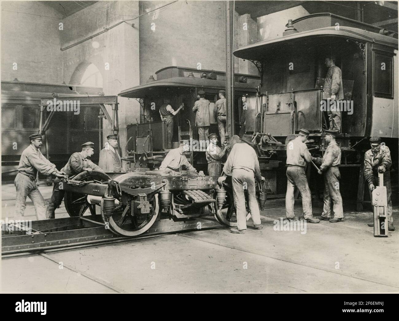 Tomteboda. The state's railways, sj. The main workshop. Boggie change ...