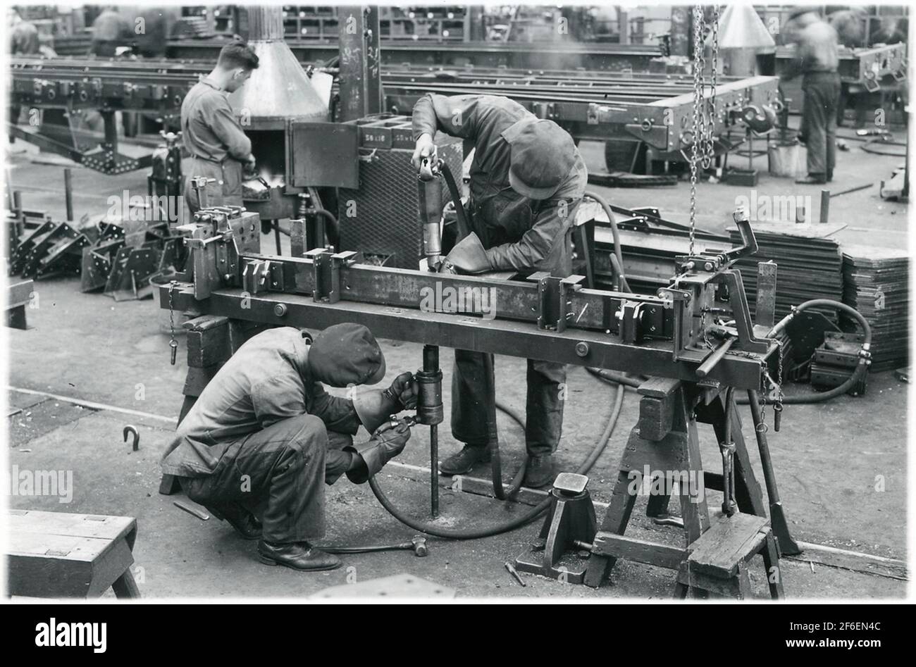 AB Gävle cart workshop AGV. Riveting detail on the floor beams Stock ...