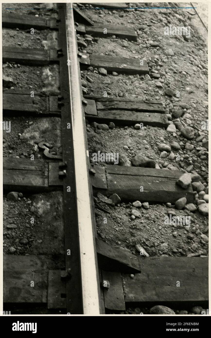 Damage to rail after derailment of train 93, the North Arm, on the ...