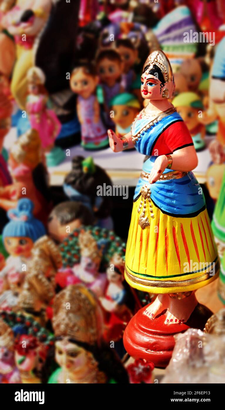 Navratri, Dassehra, Golu idols on display Stock Photo - Alamy